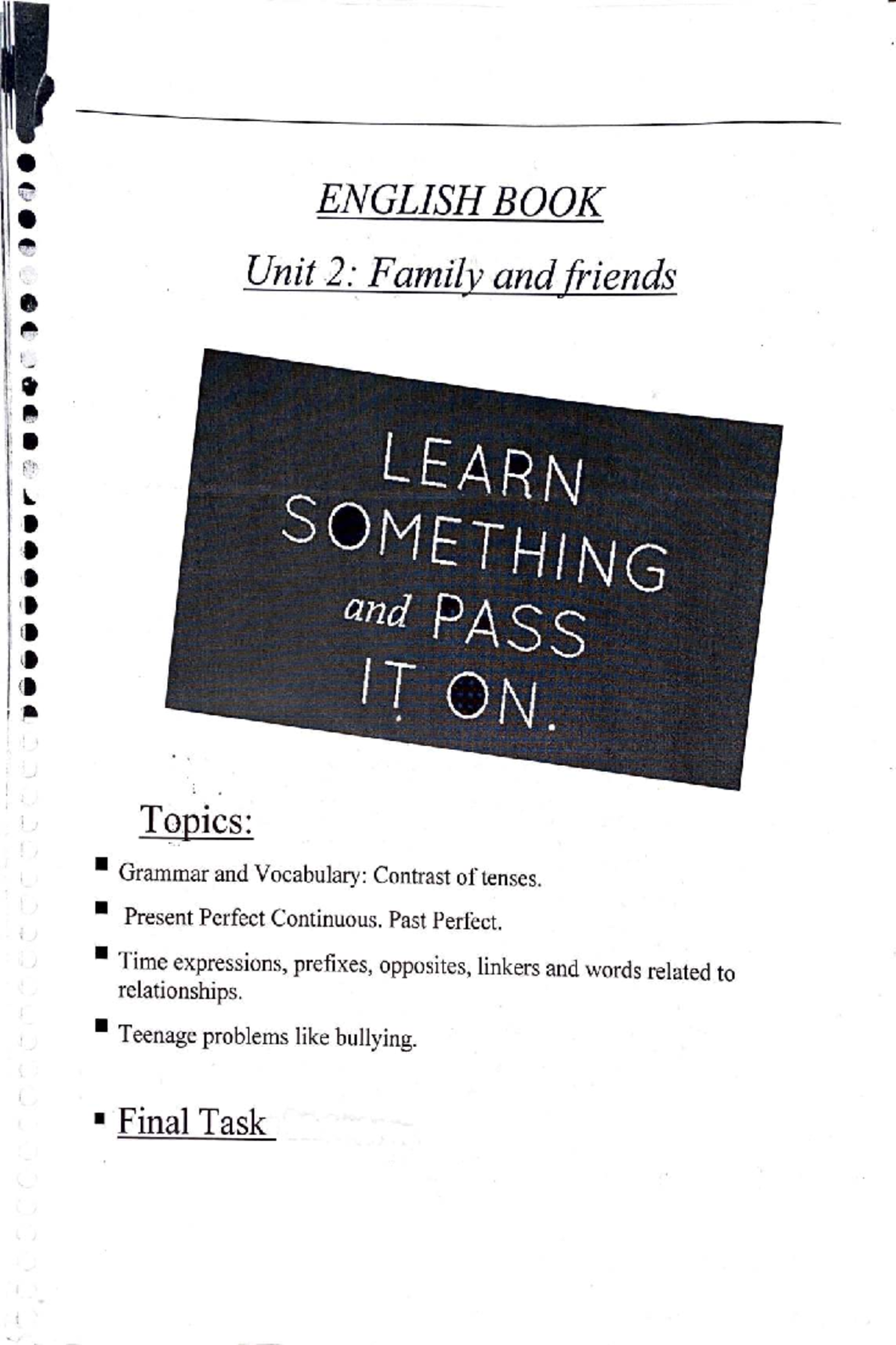 ENGLISH BOOK I: Units 2-3 Grammar & Vocabulary Review for 6th Year 2022 ...