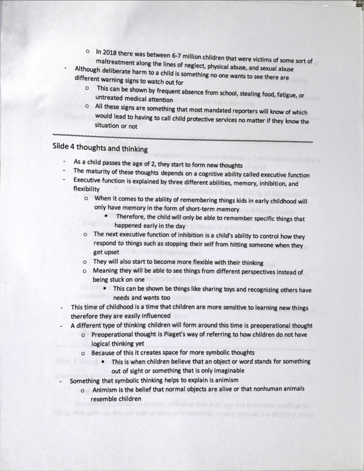 Psych Child. Dev. note guide thoughts and thinking - This can be shown ...