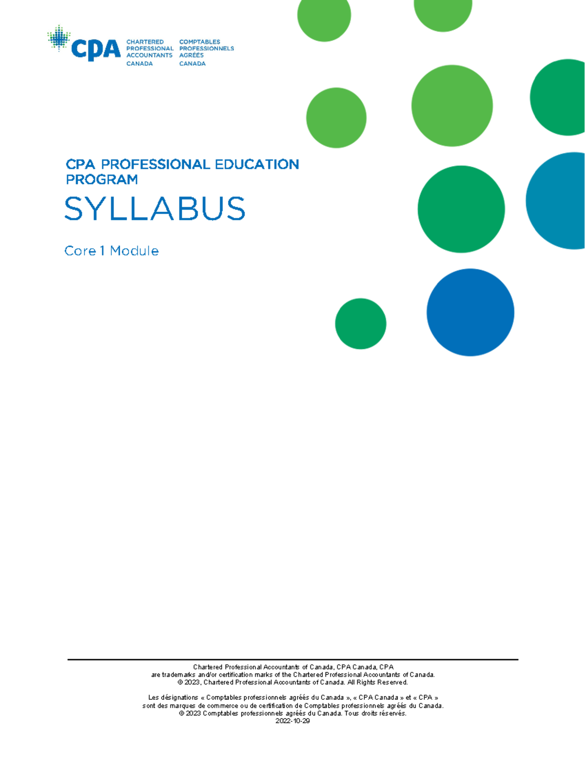 G10484-EC CPA-PEP Core 1 Syllabus Overview and Resources - Studocu