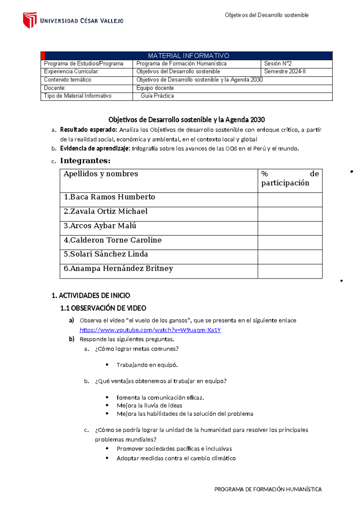 Guía Práctica N° 2: Infografía sobre ODS en Perú y el Mundo - 2024-II - Studocu