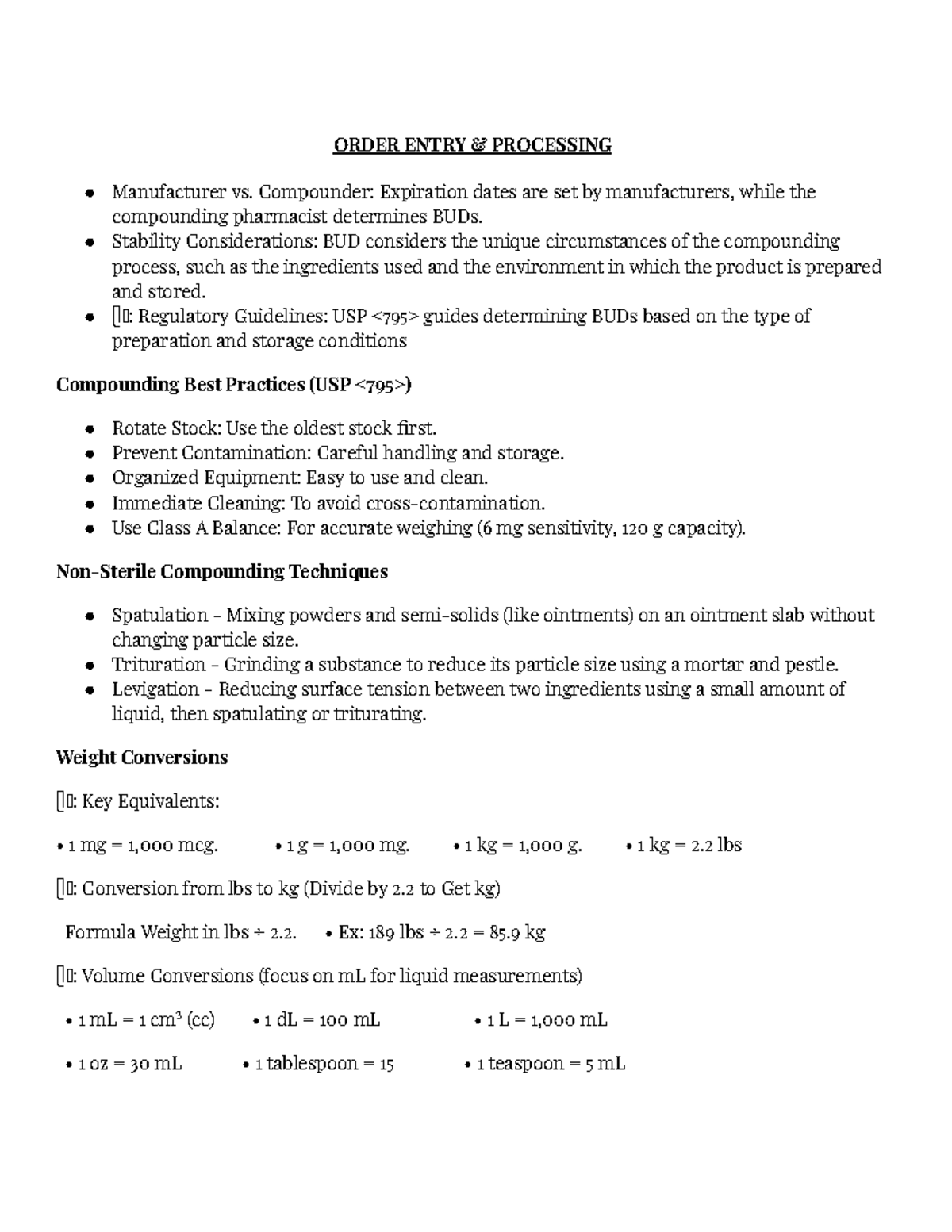 Compounding Practices & Guidelines: Order Entry and Processing Overview ...