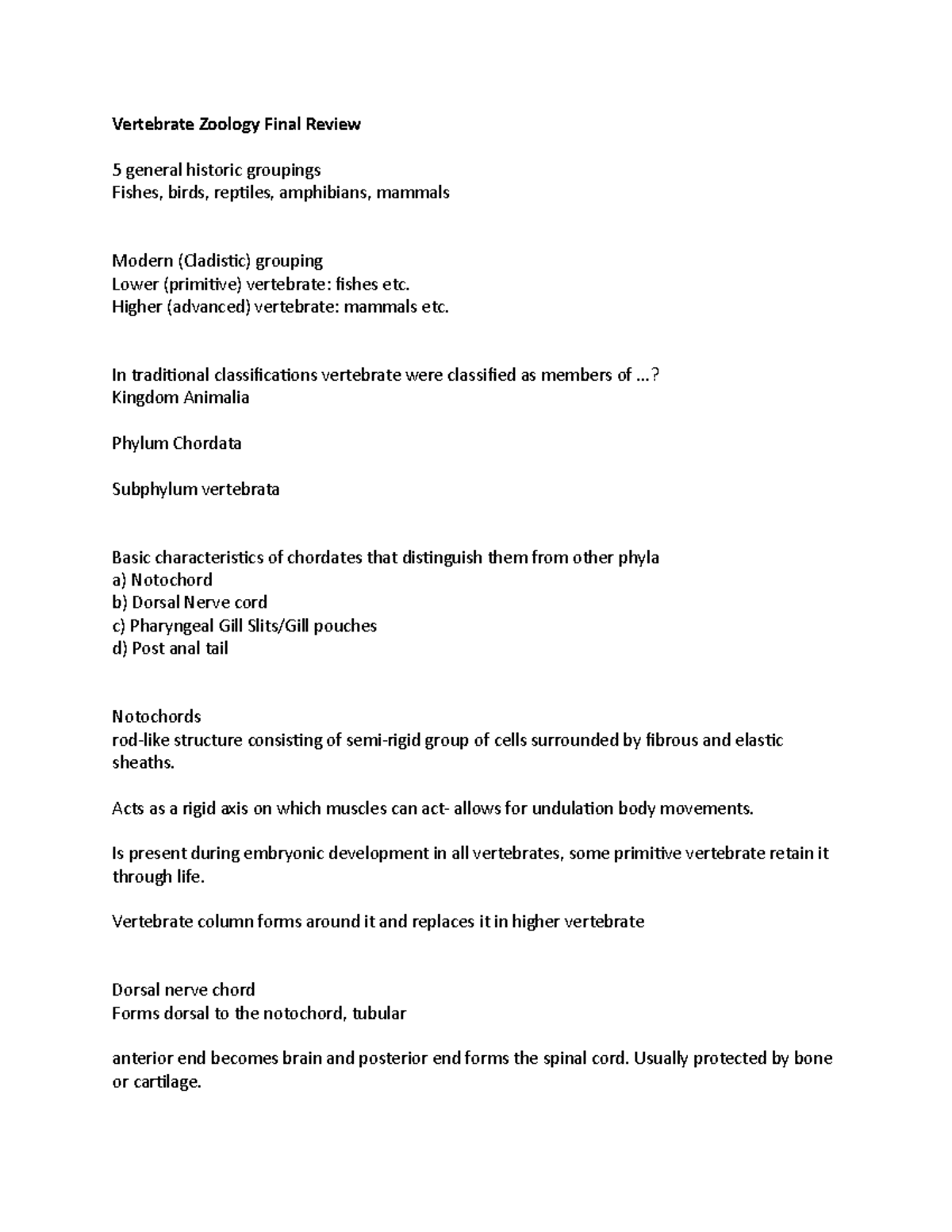 Vertebrate Zoology Final Review - Higher (advanced) vertebrate: mammals ...