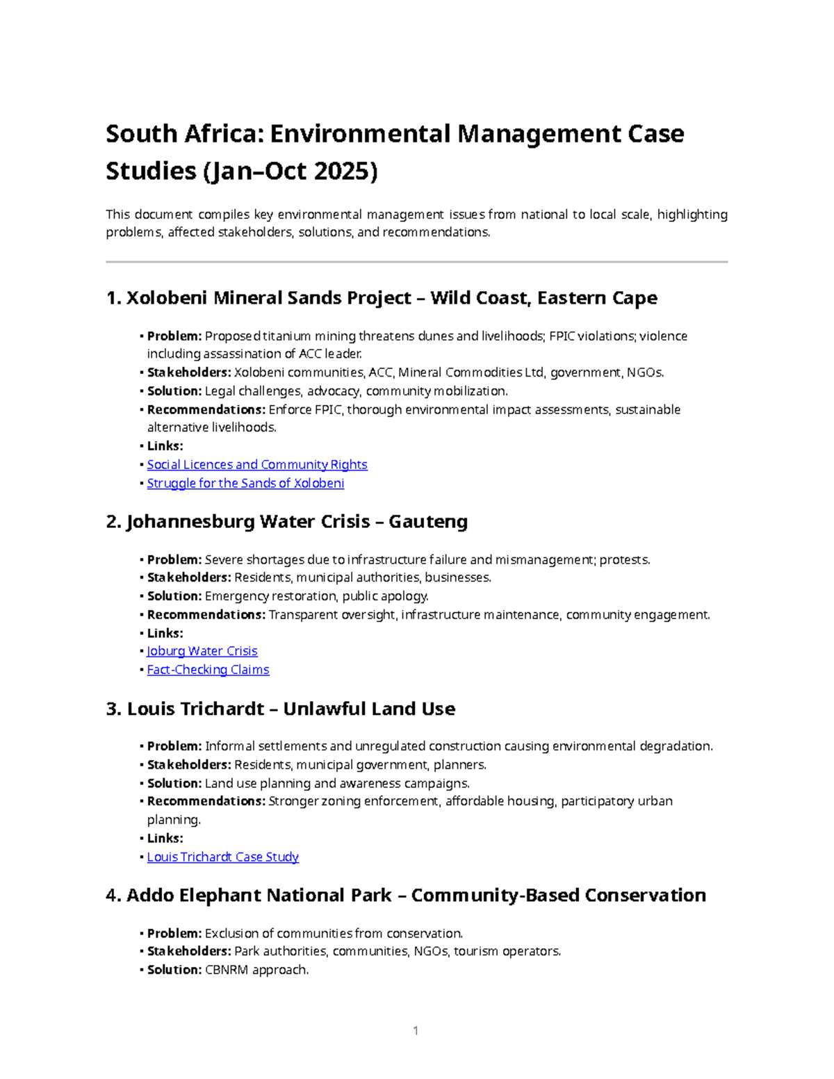 SA Environmental Management Case Studies 2025: Key Issues & Solutions ...
