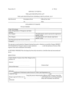 LRA 9 Form - Application for Registration & Compliance Conditions - Studocu