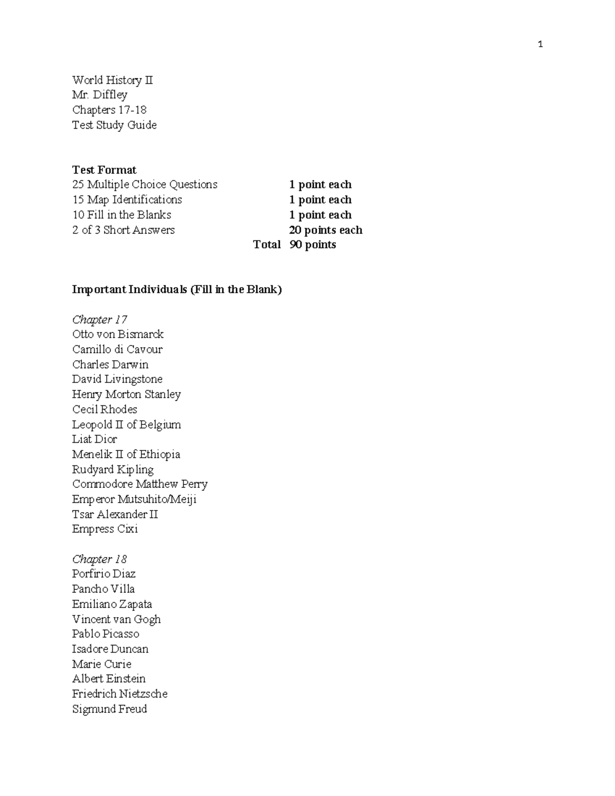 World History II (Chapters 17-18) Test Study Guide - Studocu