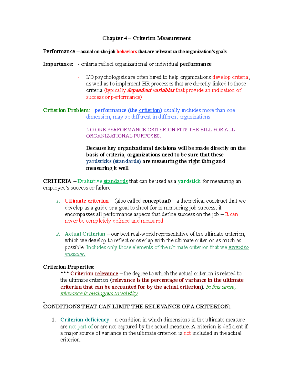 Chapter 4 - Understanding Criterion Measurement in Performance ...