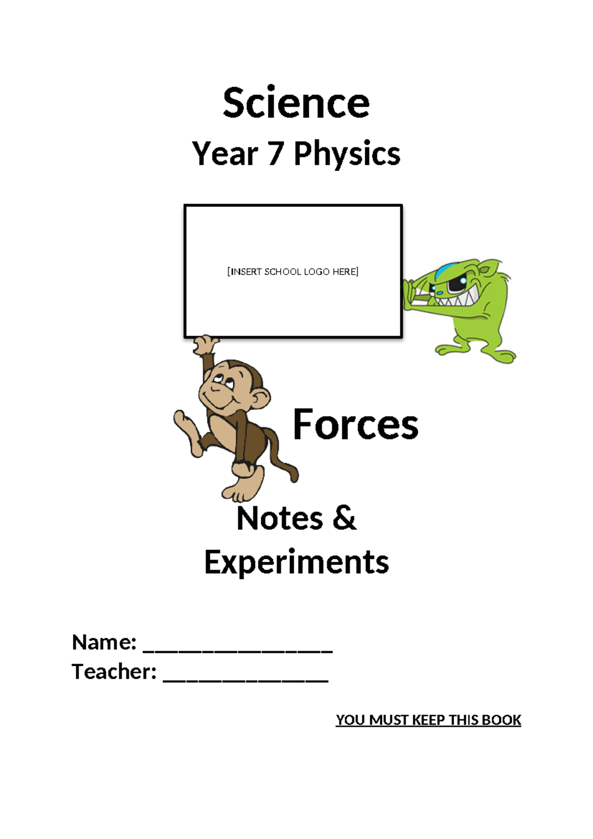 Year 7 Physics Forces - Comprehensive Notes & Experiments Guide - Studocu