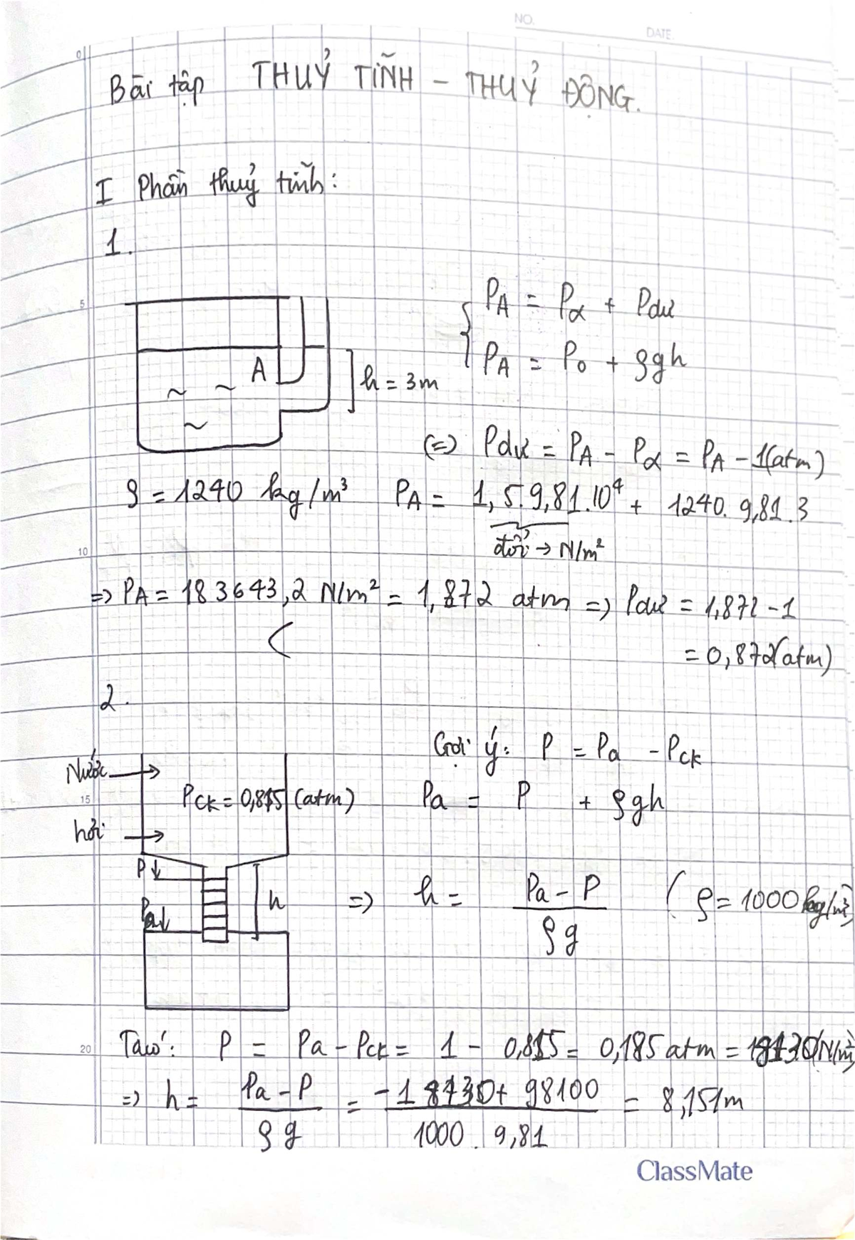 Phạm Thị Hồng Nhung 20231349 - NO. DATE 0 Bai tap TiNH DONG. I Phan ...