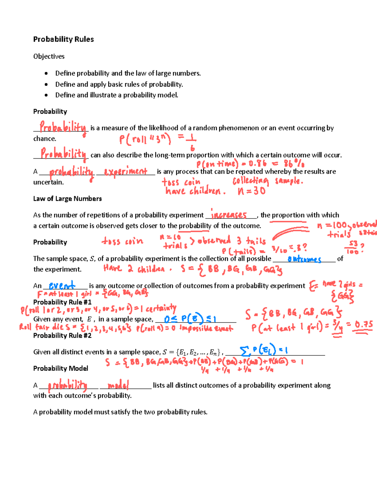 Probability Rules Overview - Prof. Lubbe Notes - Studocu
