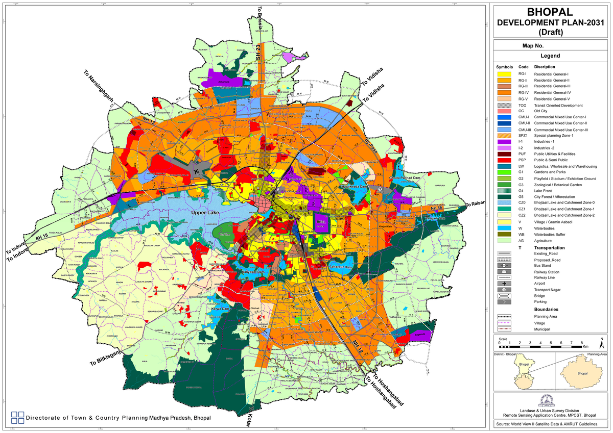 BDP-2031: Urban Planning Map for Bhopal Development Area - Studocu