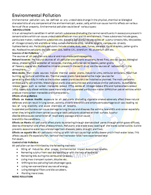 [Solved] Causes of Air pollution - Ecology and environmental science ...