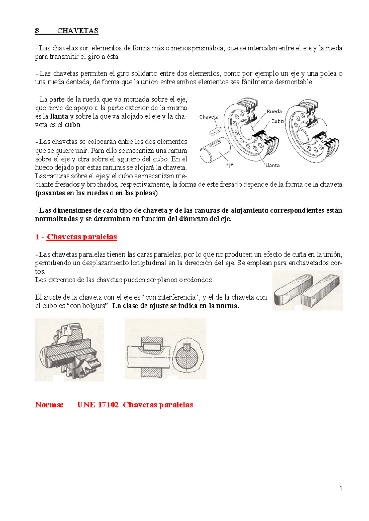 Chavetas Dibujo Industrial: Elementos y Normativas Técnicas - Studocu