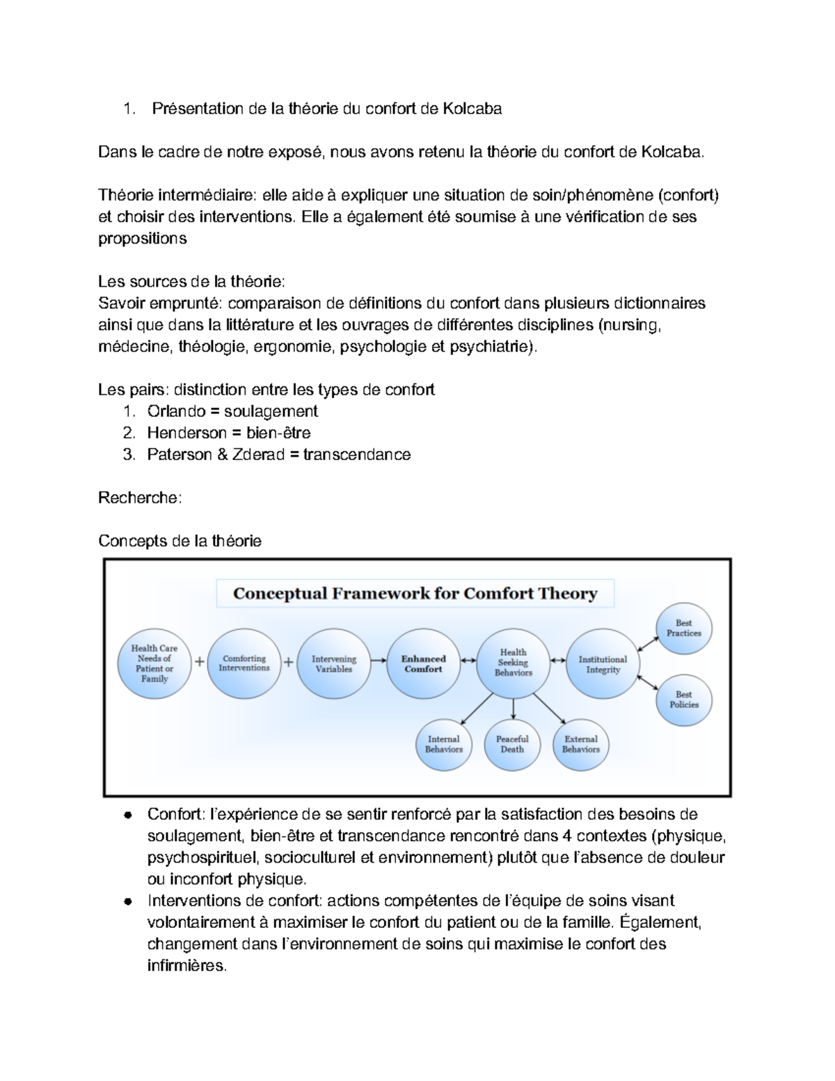 Théorie du confort de Kolcaba : Exposé approfondi et application ...