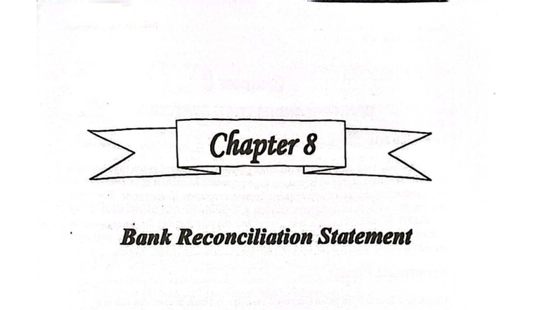 FAR 141190 Chapter 8: Bank Reconciliation Statement Guide - Studocu