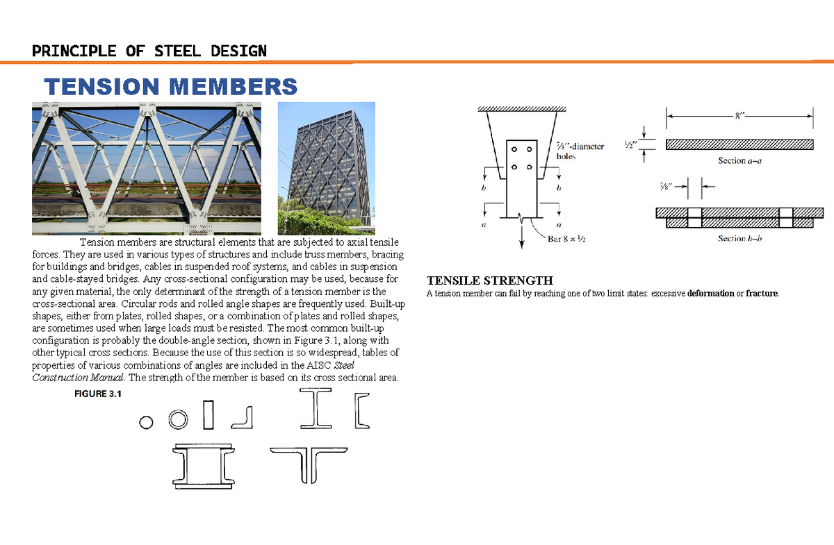 Principles of Steel Design: Tension Members (ENG 301) - Key Concepts ...