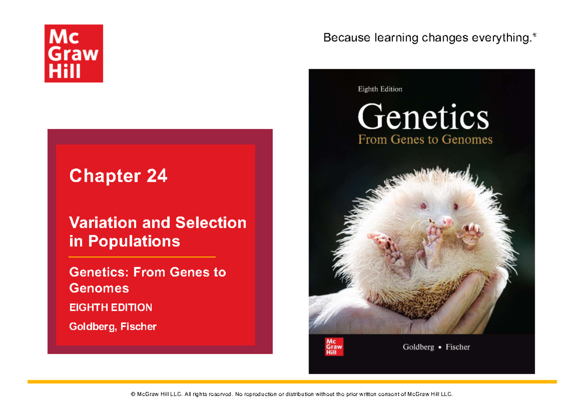 Chapter 24: Variation and Selection in Populations Genetics (Genomes ...