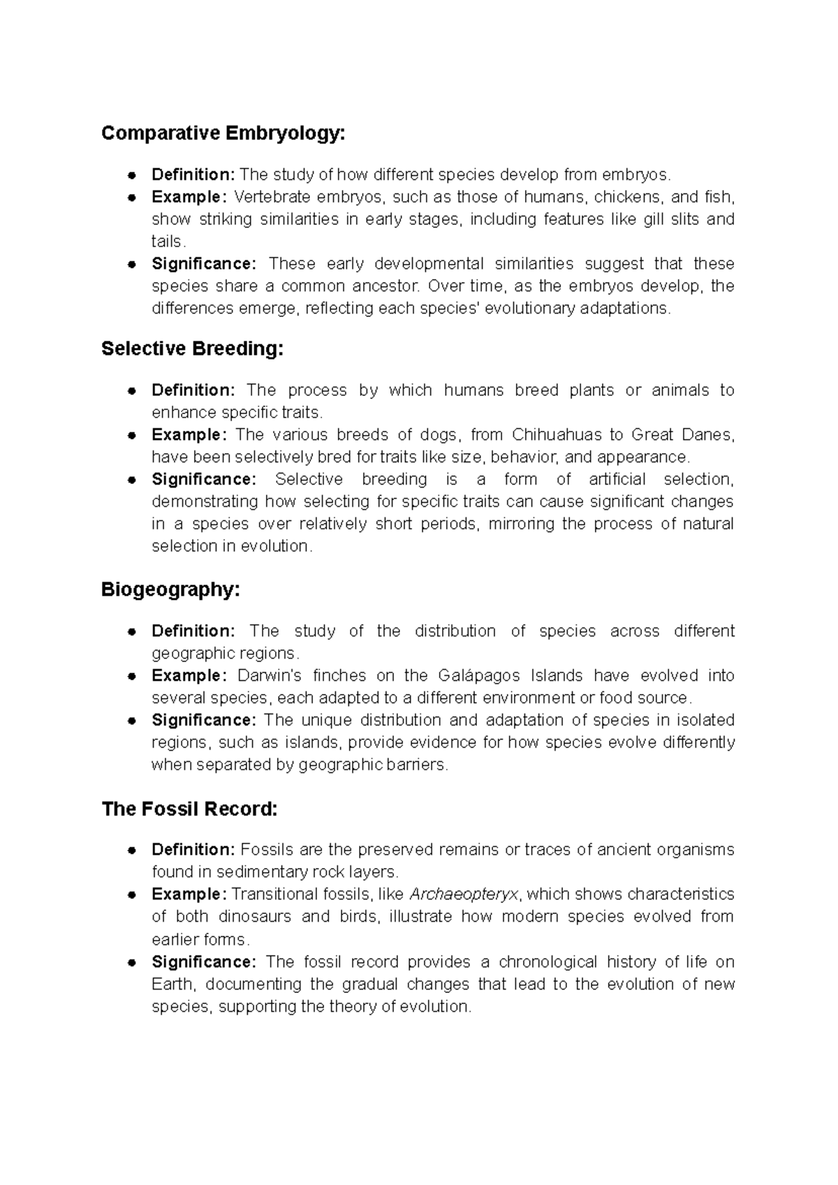 Bio - Google Docs - Comparative Embryology - Comparative Embryology ...