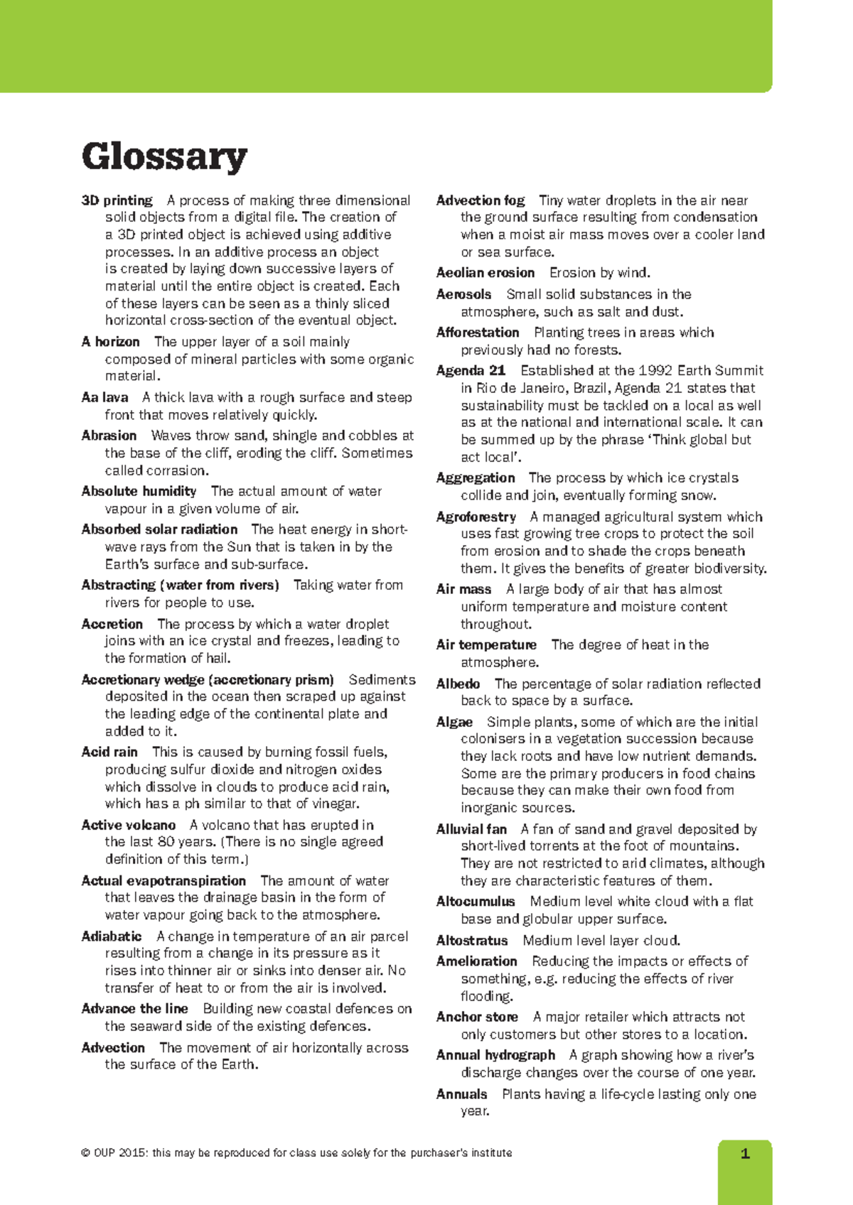 830702 Glossary of Key Terms in 3D Printing and Environmental Science ...