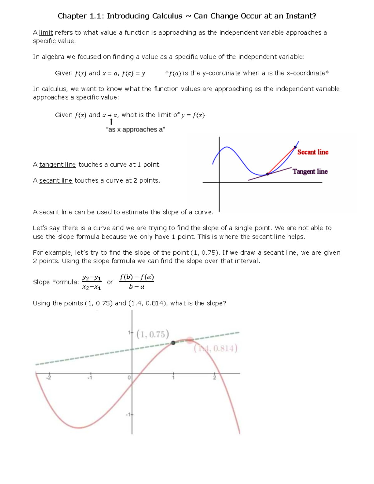 Chapter 1-2: Understanding Limits in Calculus - Studocu