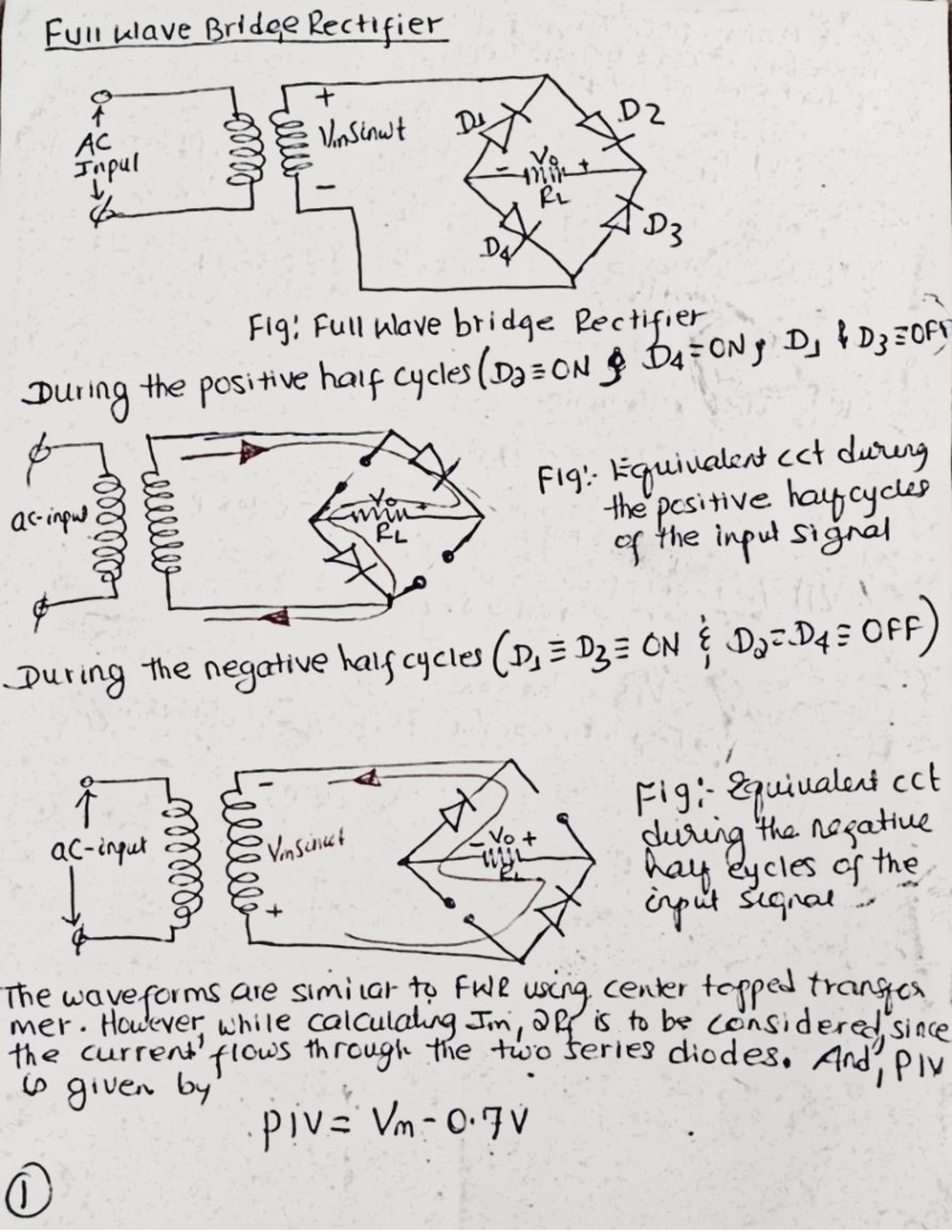 Circuit Chapter 2 Part 2: Full Wave Bridge Rectifier Analysis - Studocu