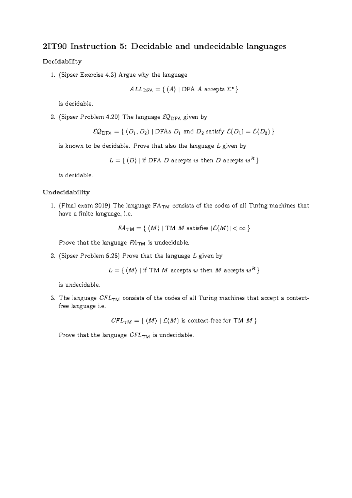 Instruction-05 - Instruction automata 5 - 2IT90 Instruction 5 ...