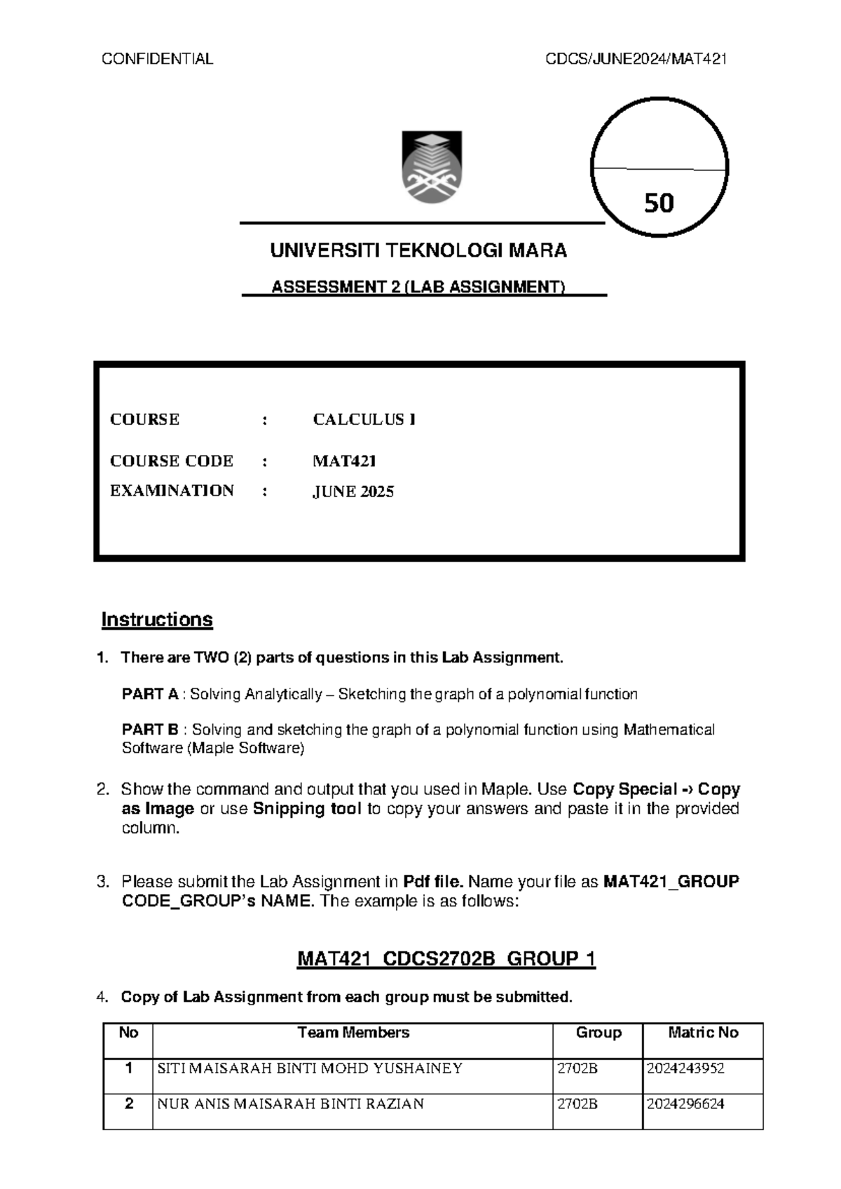 MAT421 Lab Assignment: Polynomial Functions Analysis & Graphing - Studocu