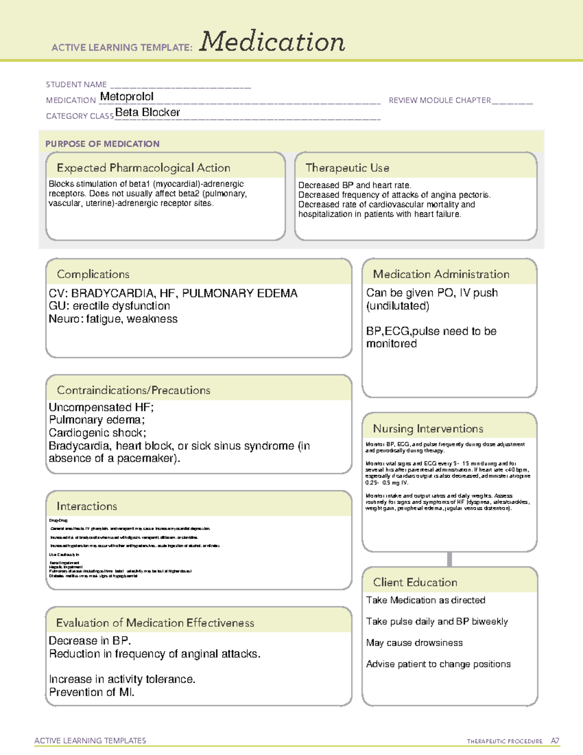 Metoprololmed - Metoprolol Active learning Template- full template ...