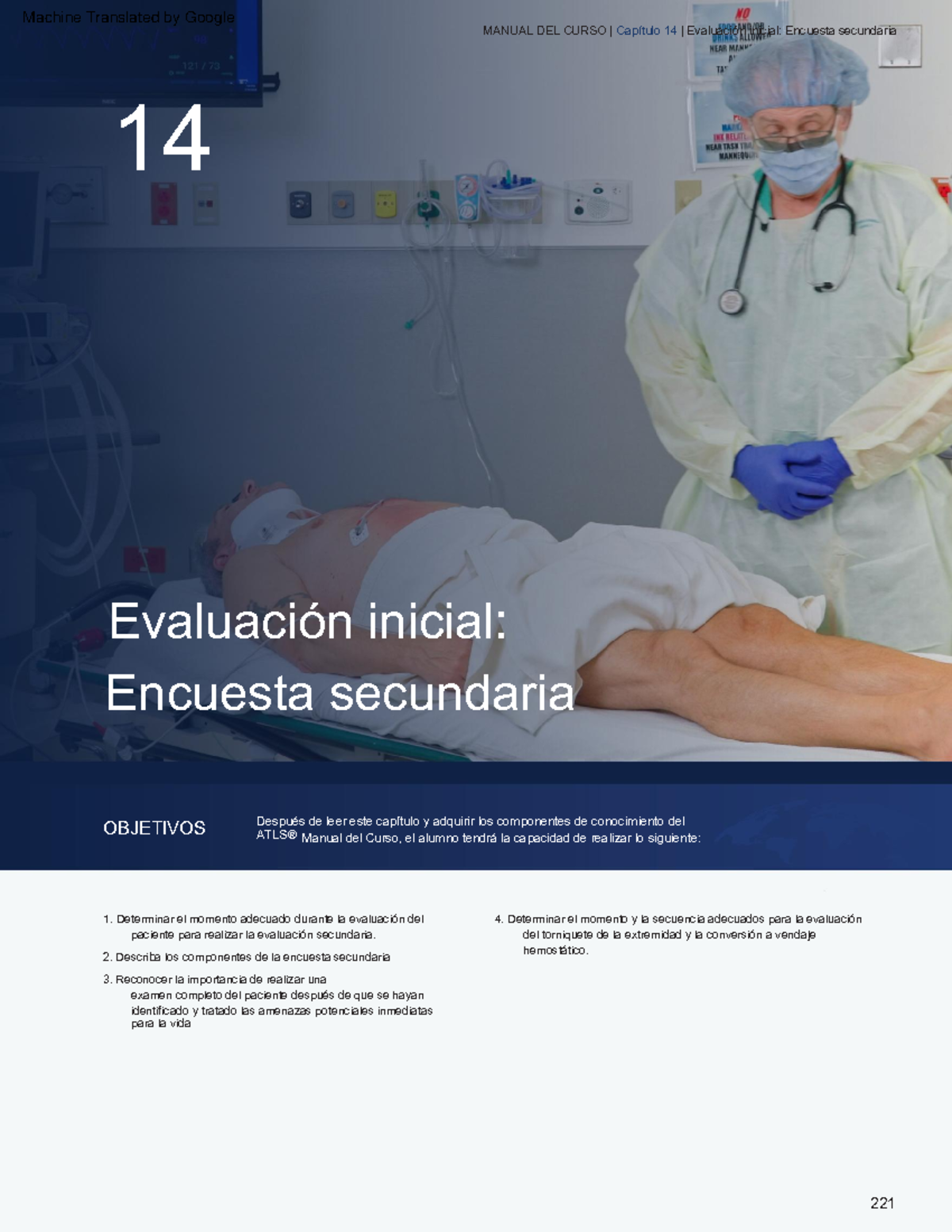 Capítulo 14: Evaluación Inicial y Encuesta Secundaria - ATLS - Studocu