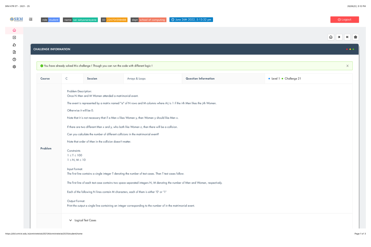 Final Exam C Session: Problem Solving with Arrays & Loops - Studocu