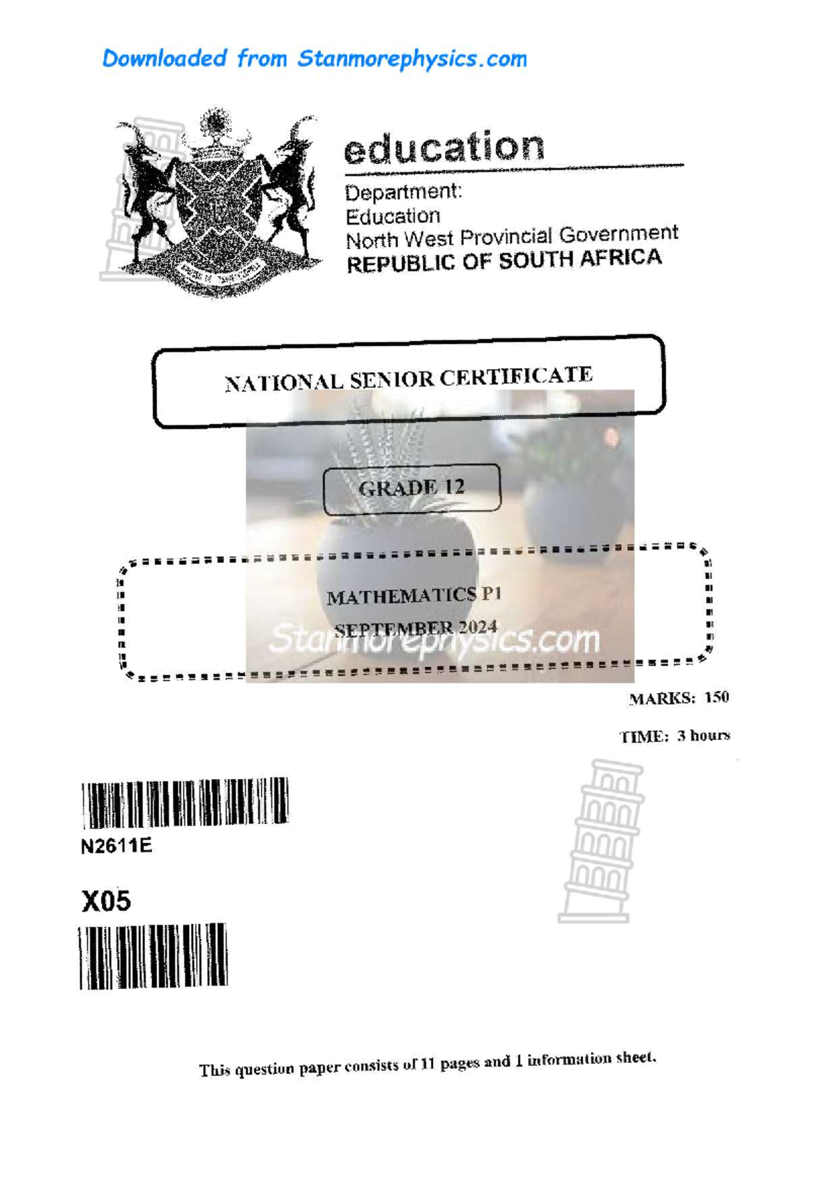 NW Maths Grade 12 September 2024 P1 Question Paper & Memo - Studocu