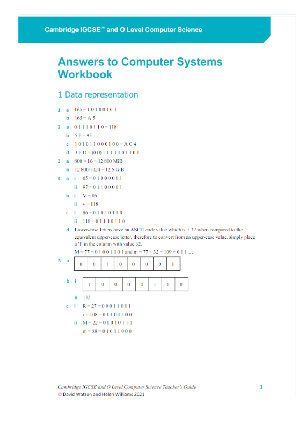 CS Hodder Workbook Answers and Explanations - Studocu