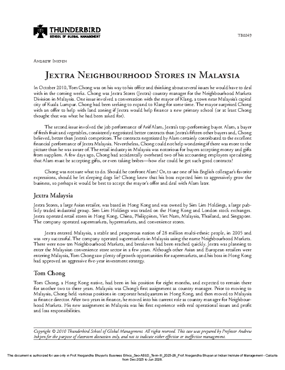 TB0249 Case Study: Jextra Neighbourhood Stores Expansion Dilemma - Studocu