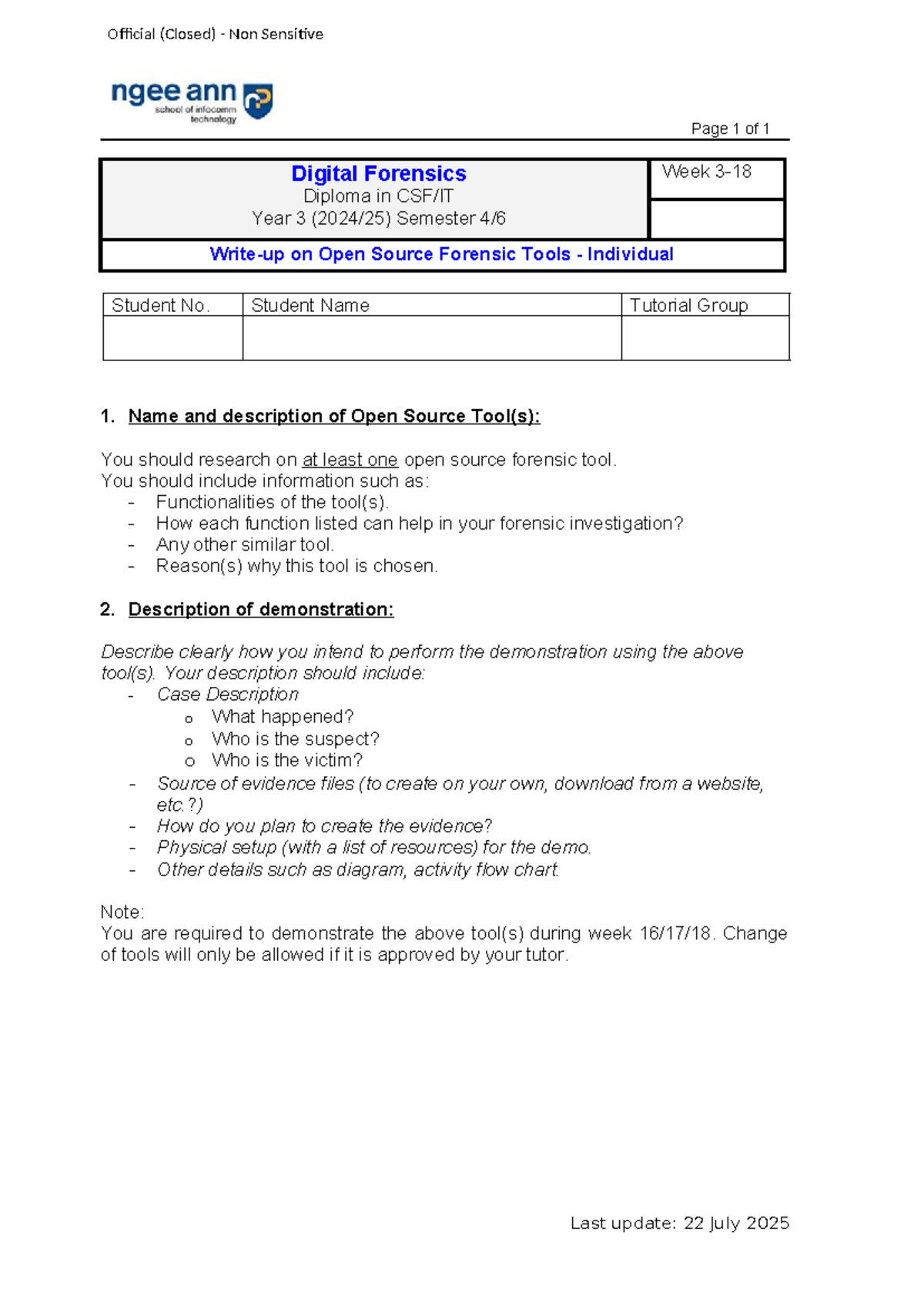 DF Week 3 Assignment - Open Source Forensic Tools Write-Up - Studocu