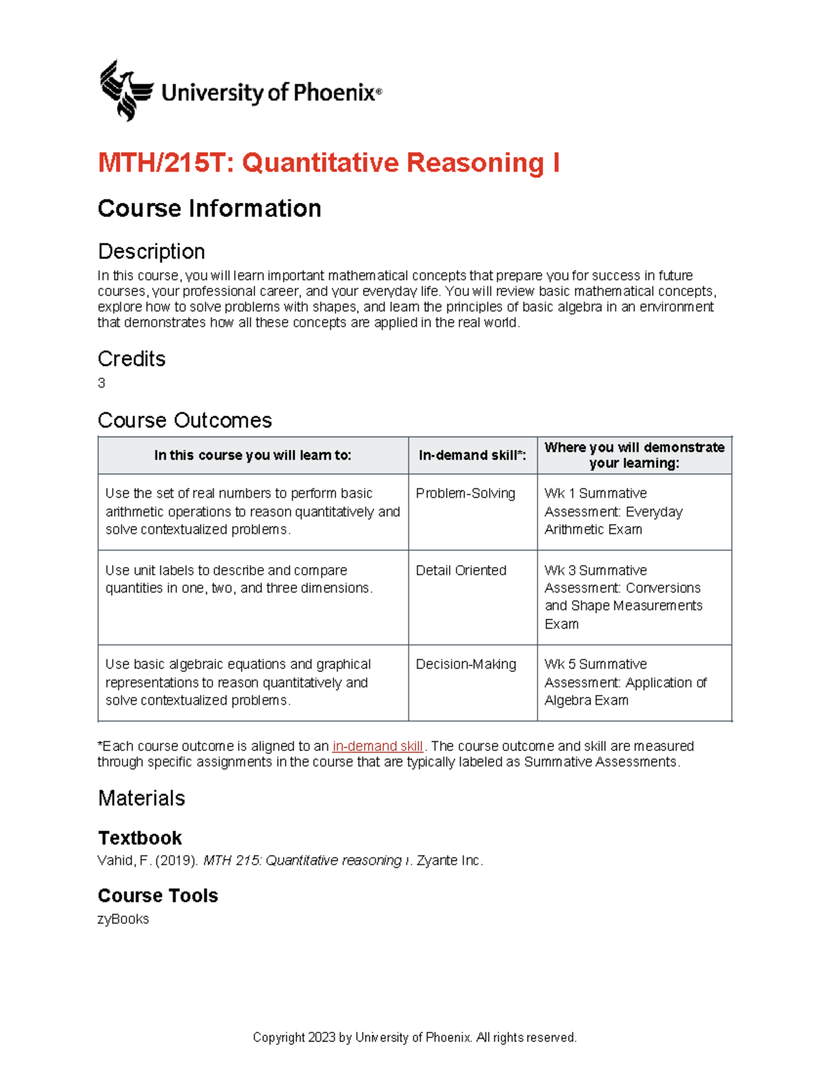 MTH/215T Syllabus: Quantitative Reasoning I Overview and Course Details ...
