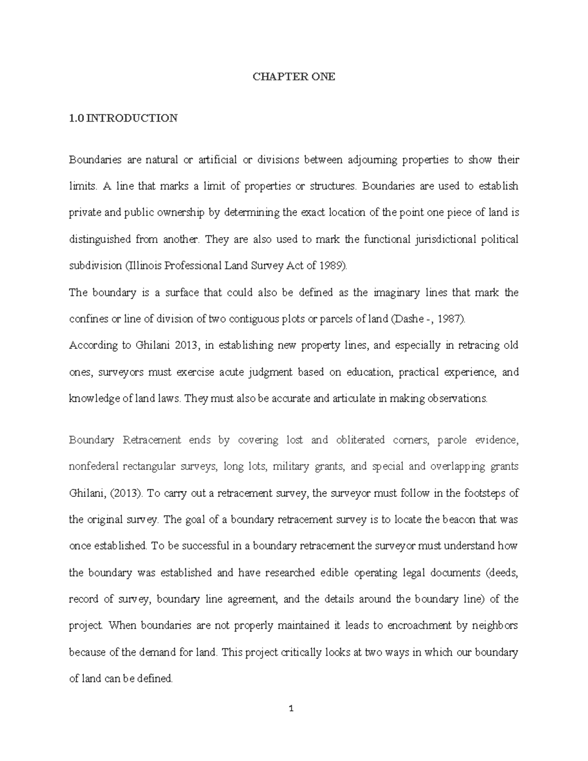 FPA/SG/21 - Boundary Retracement and Re-establishment Project Report ...