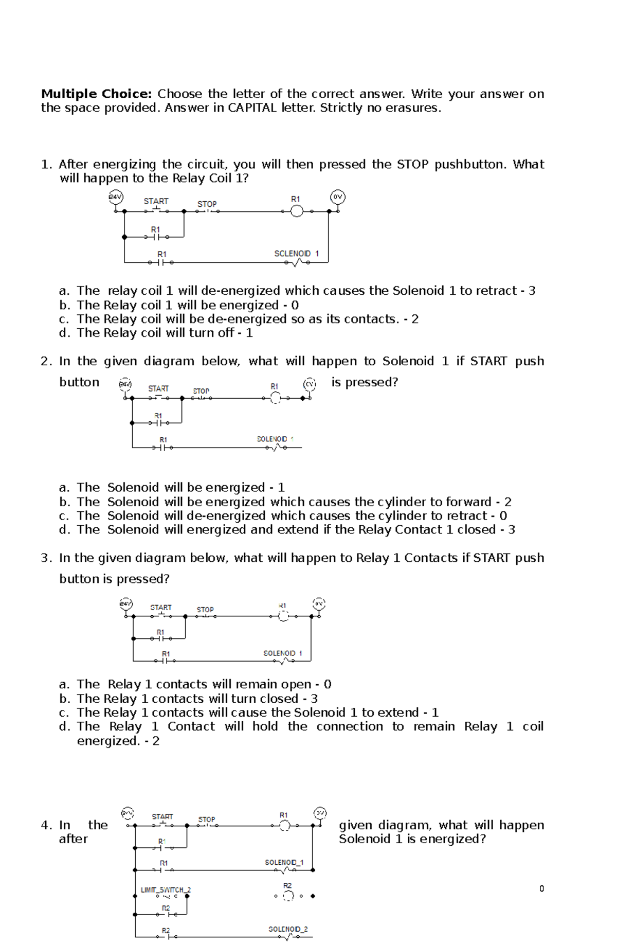 Part 4 CBEA - Exam - Multiple Choice: Choose the letter of the correct ...