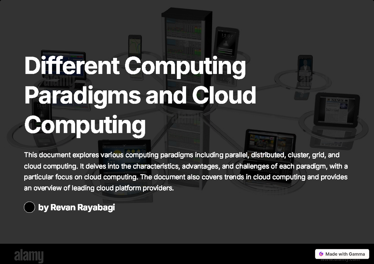 Different Computing Paradigms and Cloud Computing - Different Computing ...