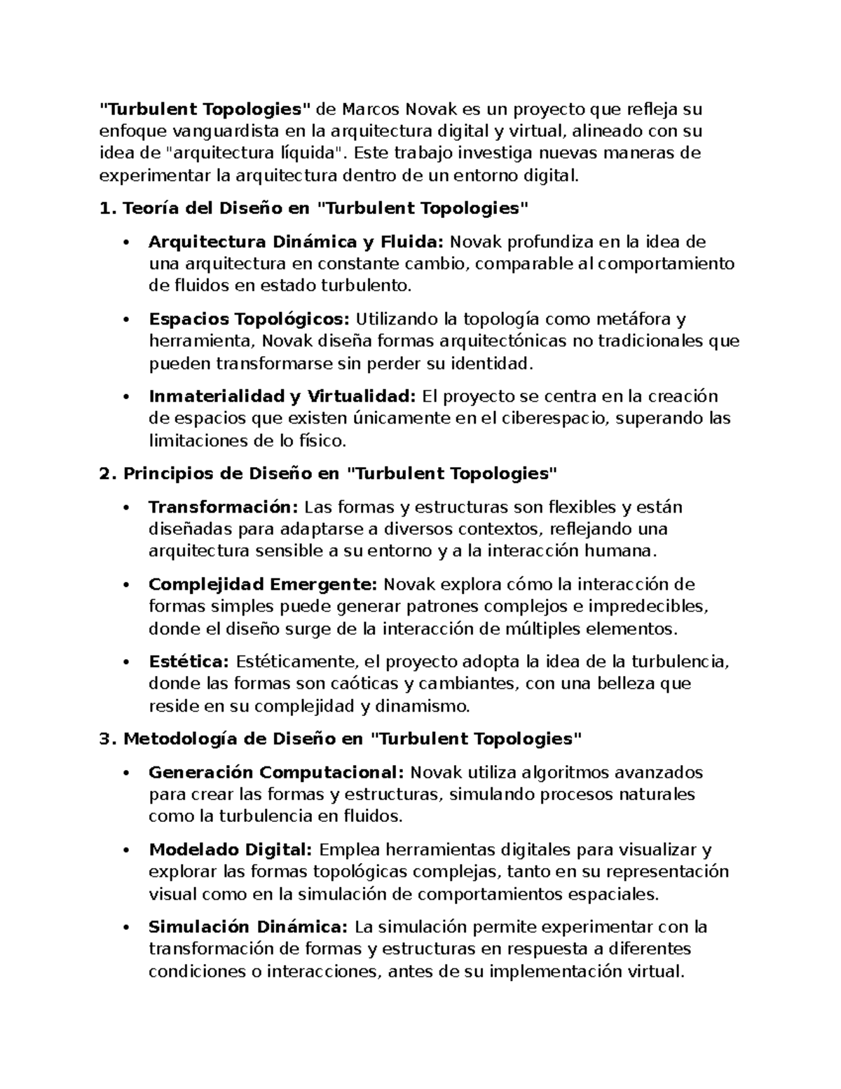 Turbulent Topologies: Estudio de Marcos Novak en Arquitectura Digital ...