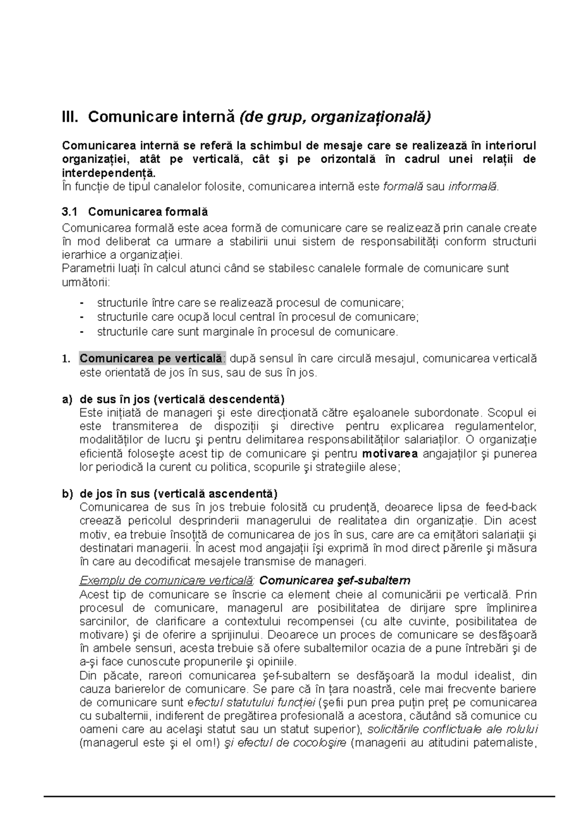 Comunicare 2 Comunicarea internă - III. Comunicare internă (de grup ...