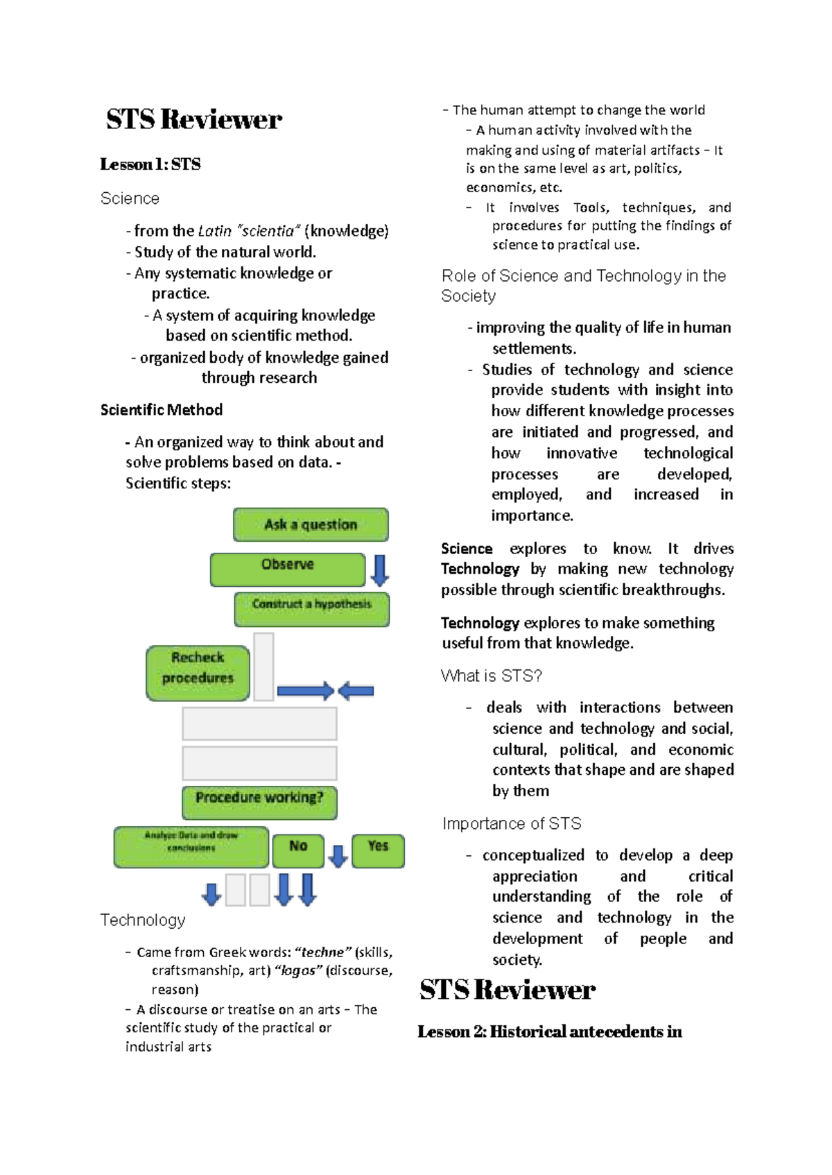 STS-Reviewer Lessons 1-4: Science, Technology, and Society Insights ...