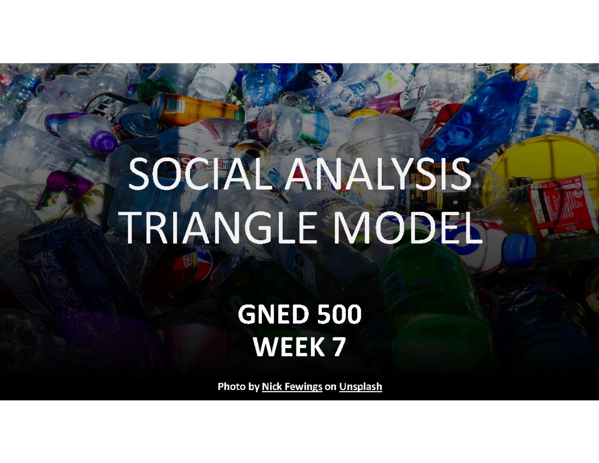 Triangle Model of Social Analysis - GNED 500 Week 7 Overview - Studocu