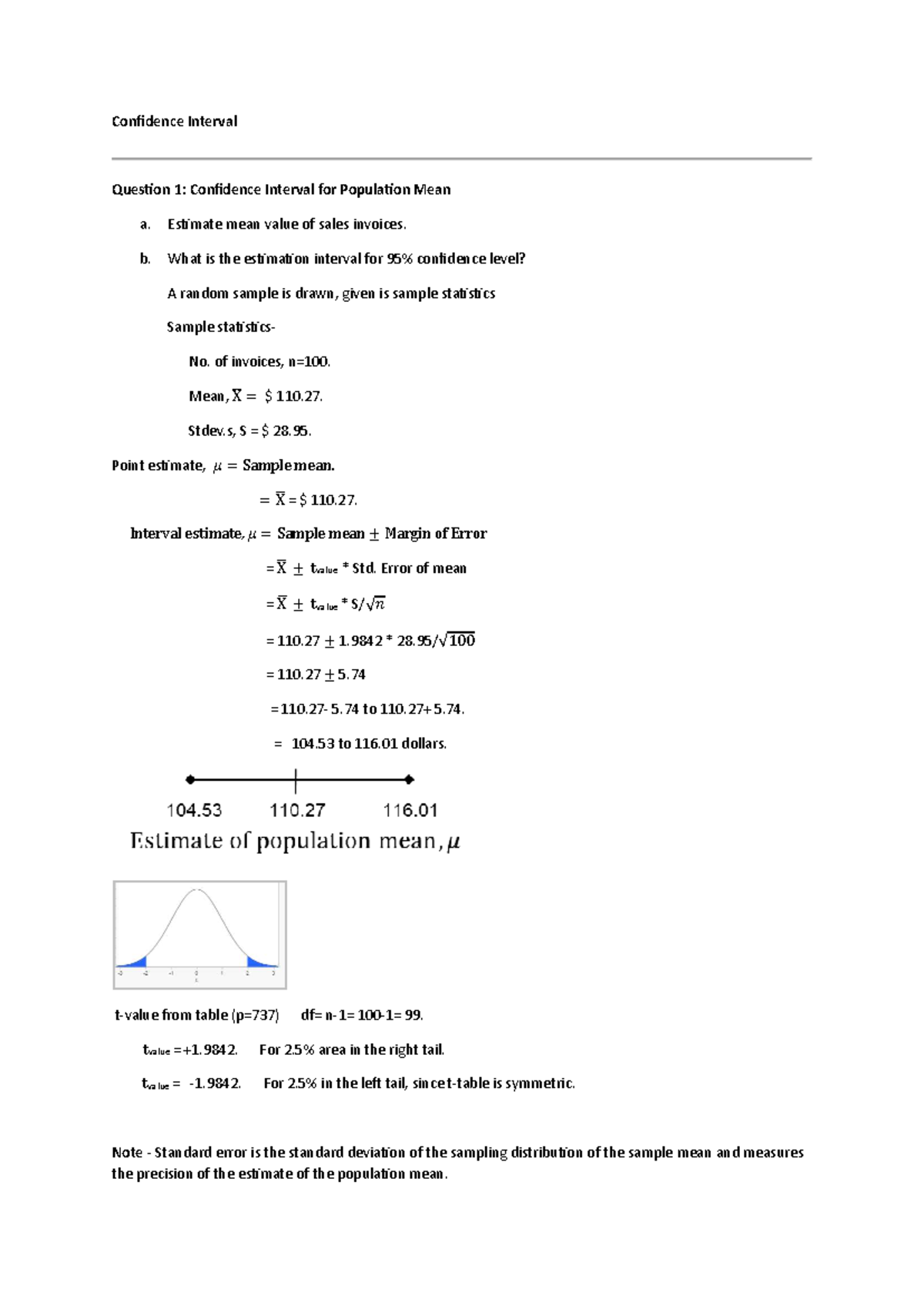 BS EC3 Confidence Interval Practice Questions and Solutions - Studocu