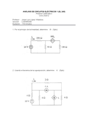 Solución de Circuitos Eléctricos - PC2 2021: Ejercicios y Análisis - Studocu