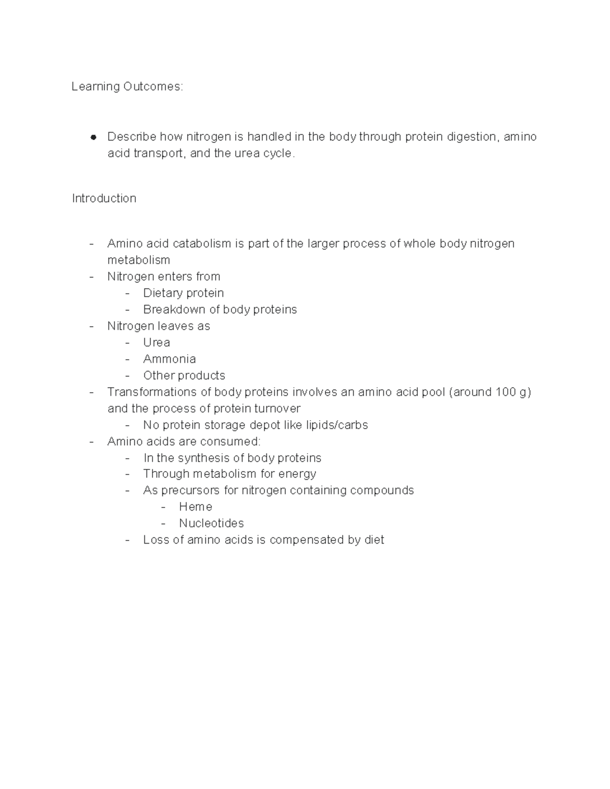 Bchm Module 6 Learning Outcomes - Learning Outcomes: Describe how ...