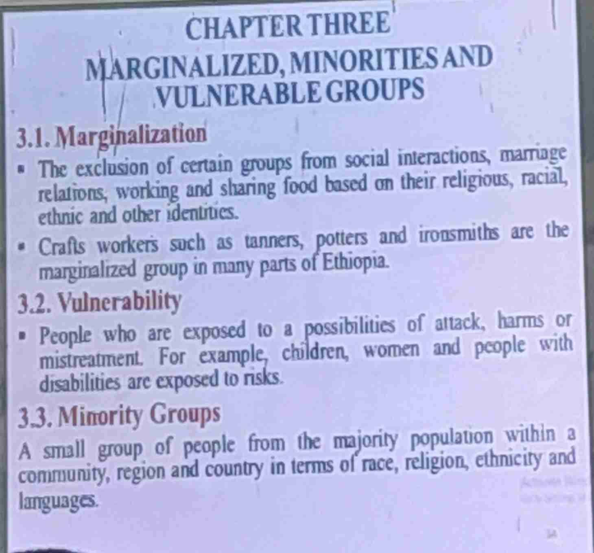 ANTH 3&4: Marginalization, Minorities, and Ethnicity Concepts - Studocu
