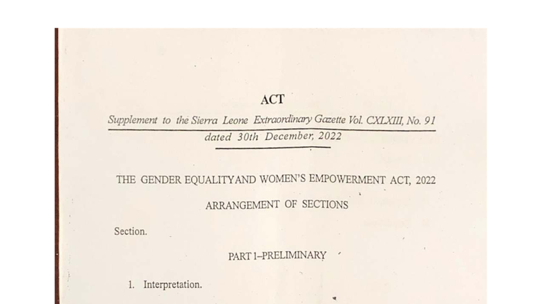 ACT 2022: Gender Equality and Empowerment Act - Law Notes - Studocu