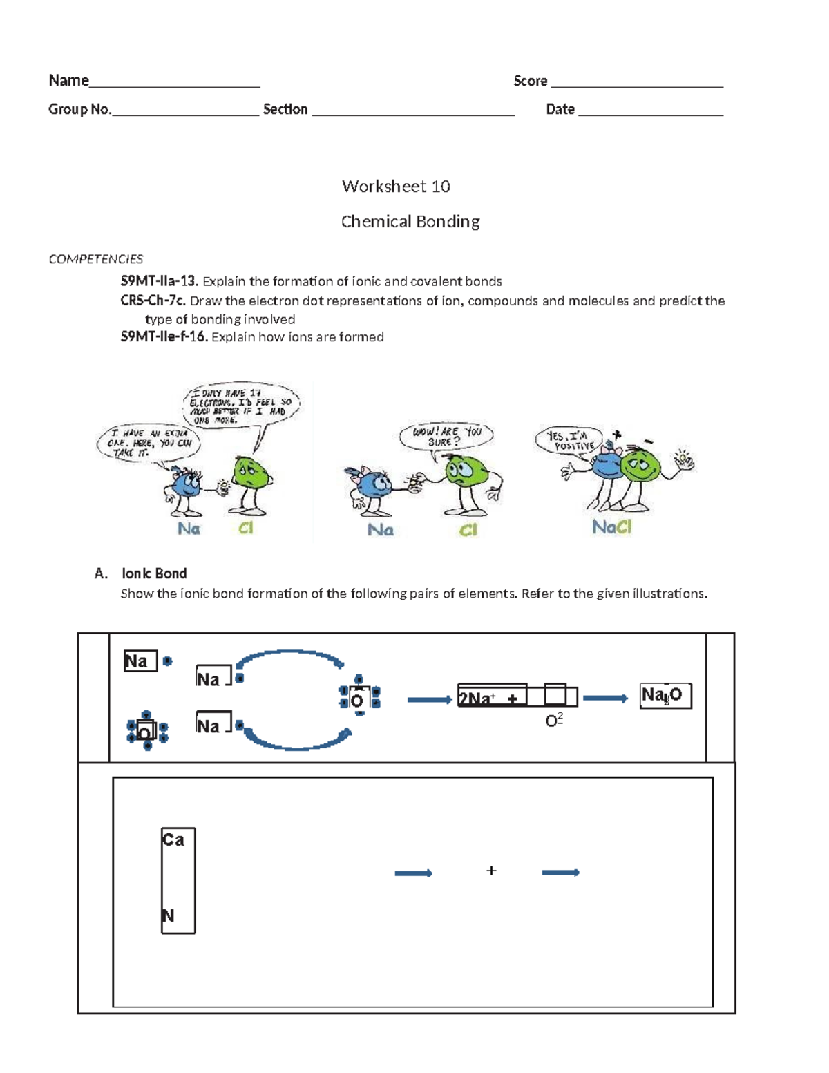 Chemical Bonding and Compound Naming Worksheets (CHEM 101) - Studocu