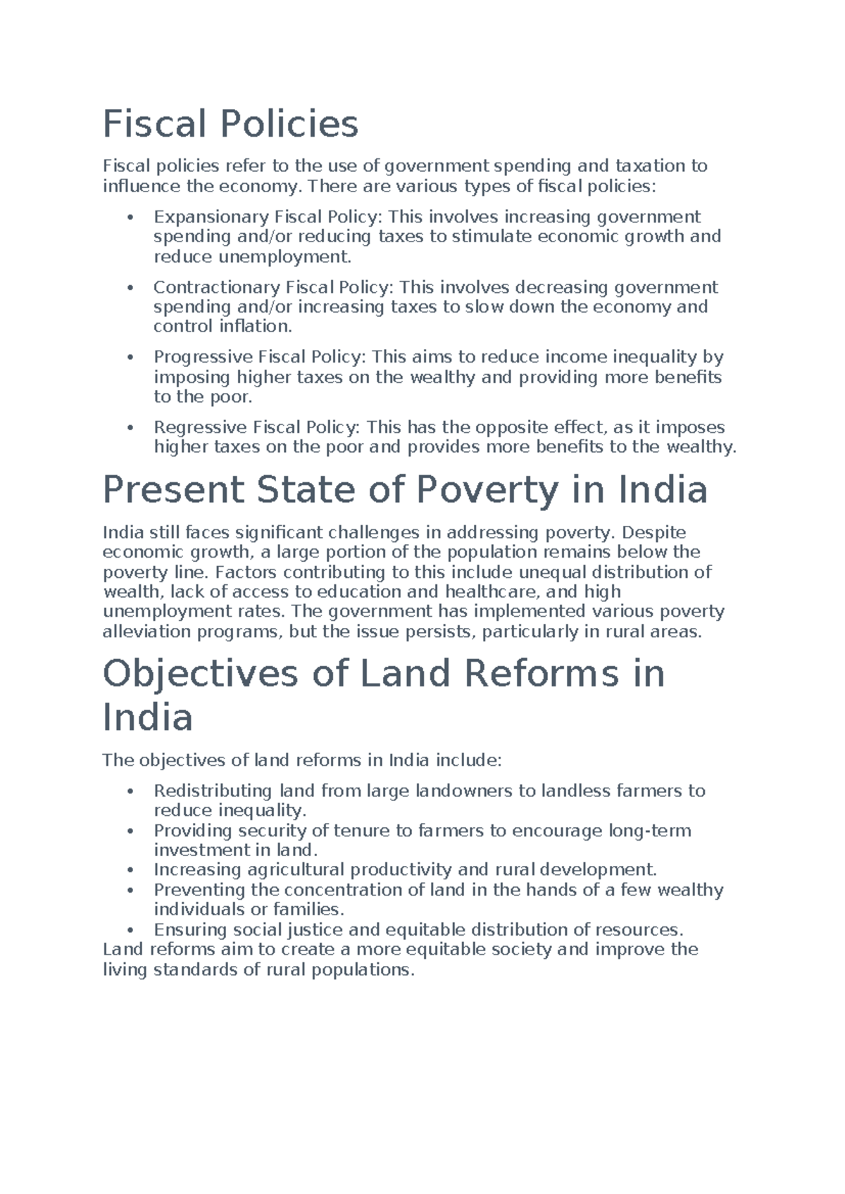Fiscal Policies - 1 sem Mcom BE - Fiscal Policies Fiscal policies refer ...