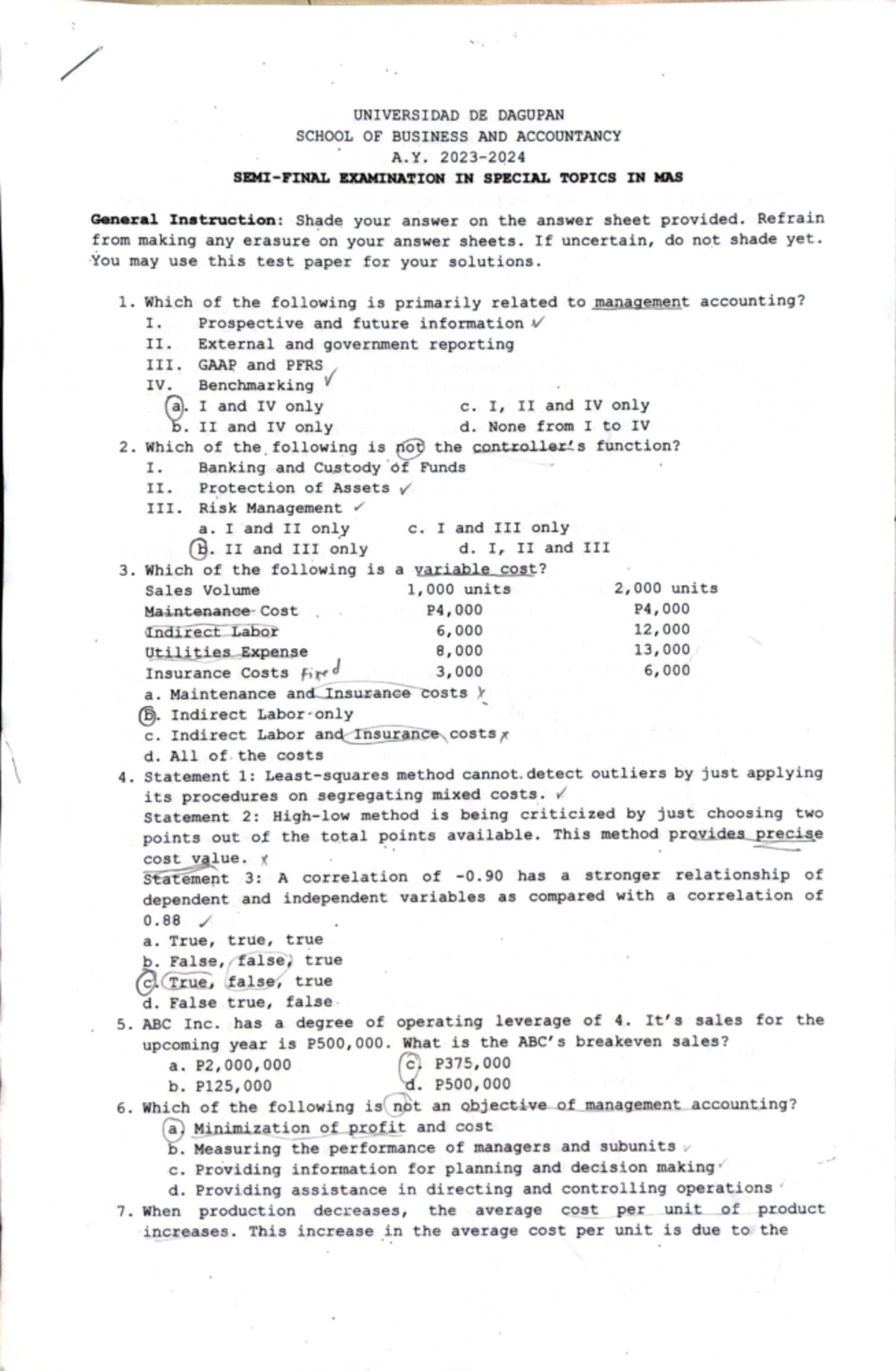 Semi-Final Exam Review for Special Topics in MAS UDD 2023-2024 - Studocu
