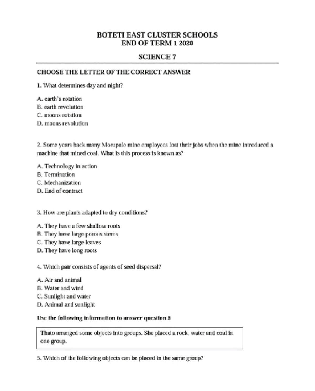 Science Standard 7 - PSLE Revision Materials for Term 1 2020 - Studocu